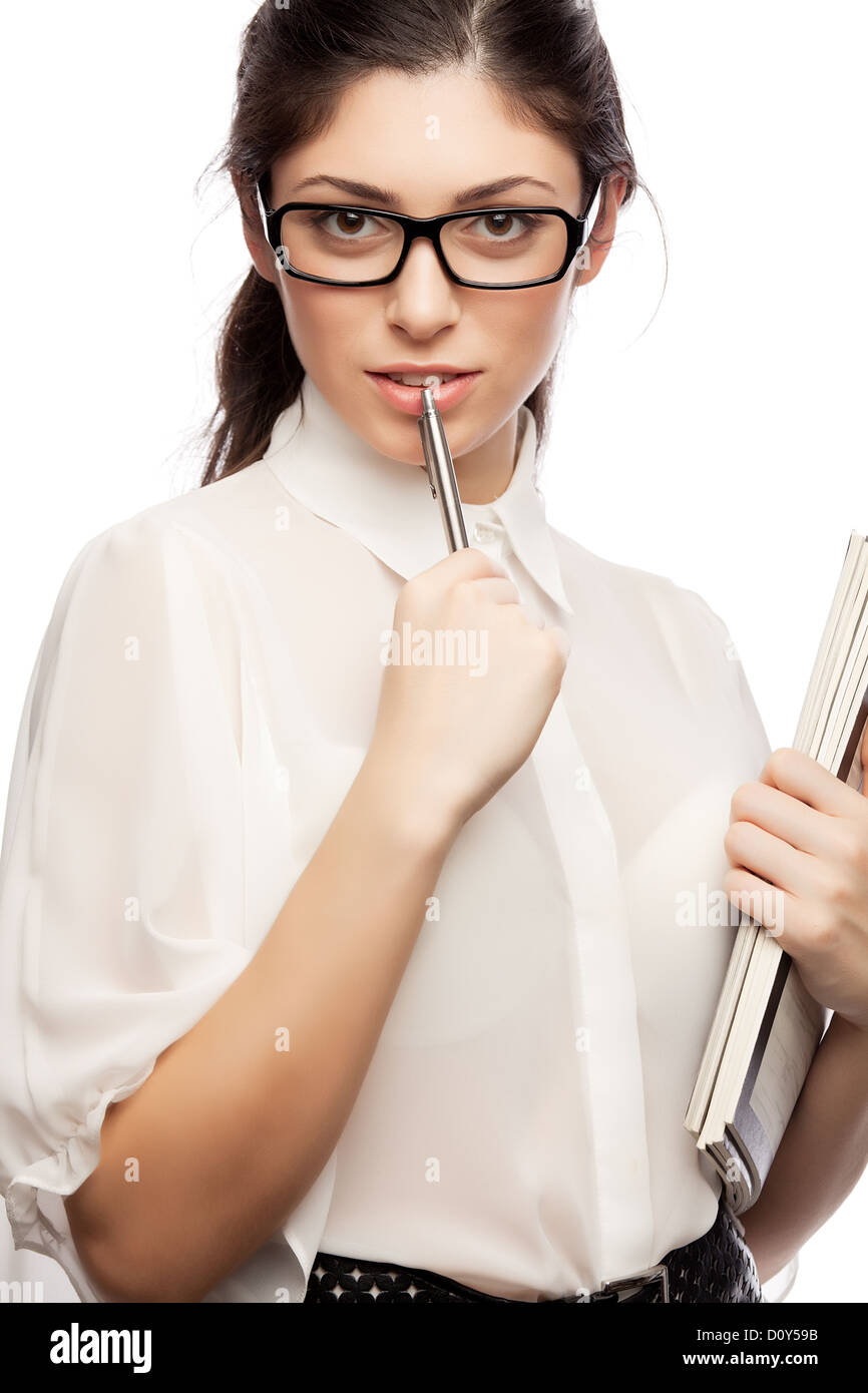 business women with pen Stock Photo - Alamy