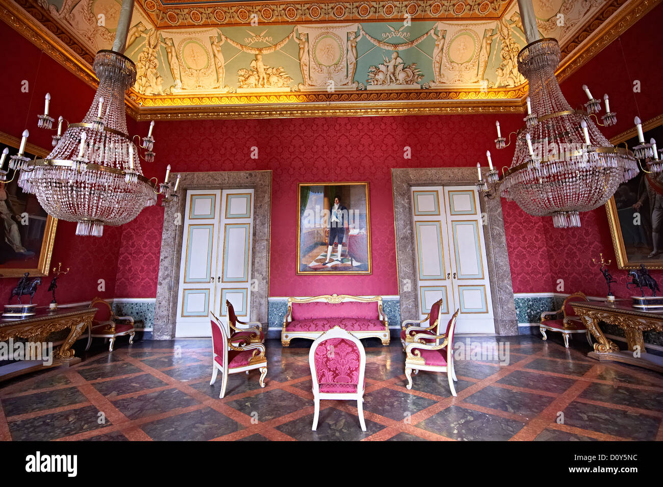 "The second antechamber of Joachim Murat". The walls have frescoes by ...