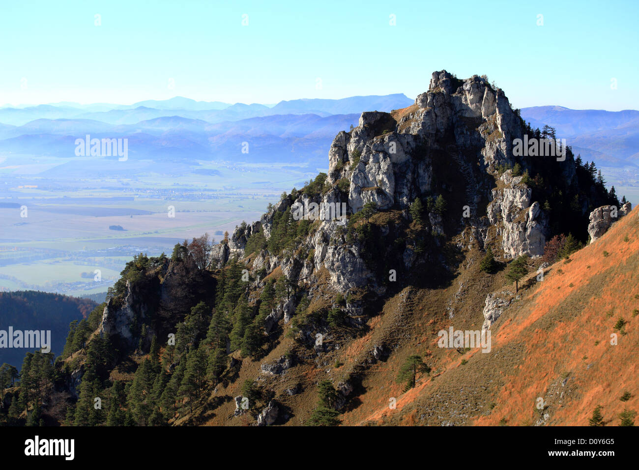 The limestone cliffs at the summit of Ostra, NP Velka Fatra, Slovakia ...