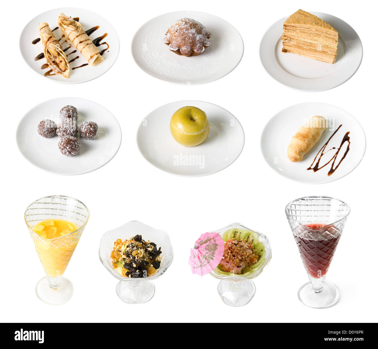 Set of desserts Stock Photo - Alamy