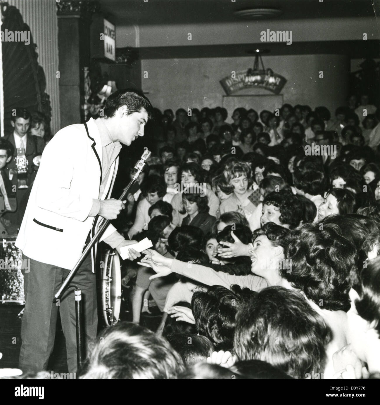 JESS CONRAD UK pop singer and film actor with fans about 1961 Stock ...