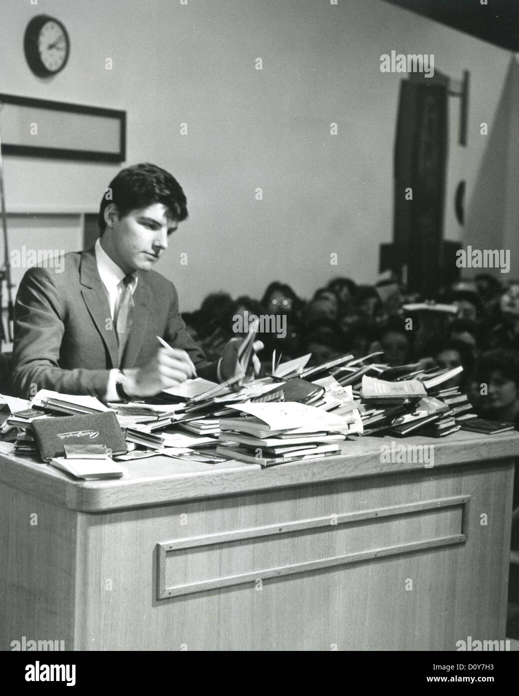 JESS CONRAD UK pop singer and film actor signing autographs for fans ...