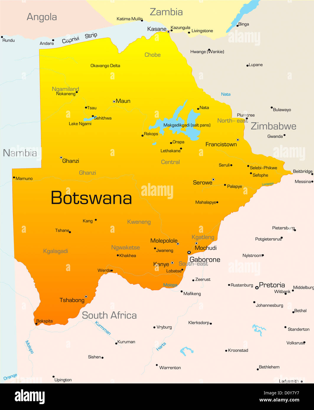 Botswana south africa border map hi-res stock photography and images ...