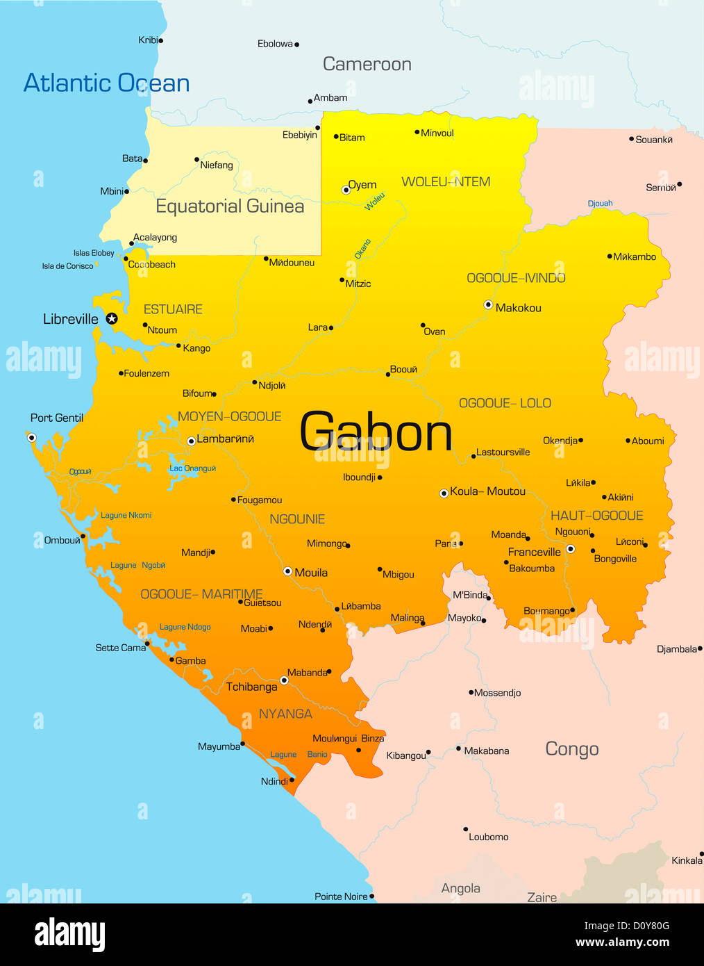 Gabon map hi-res stock photography and images - Alamy