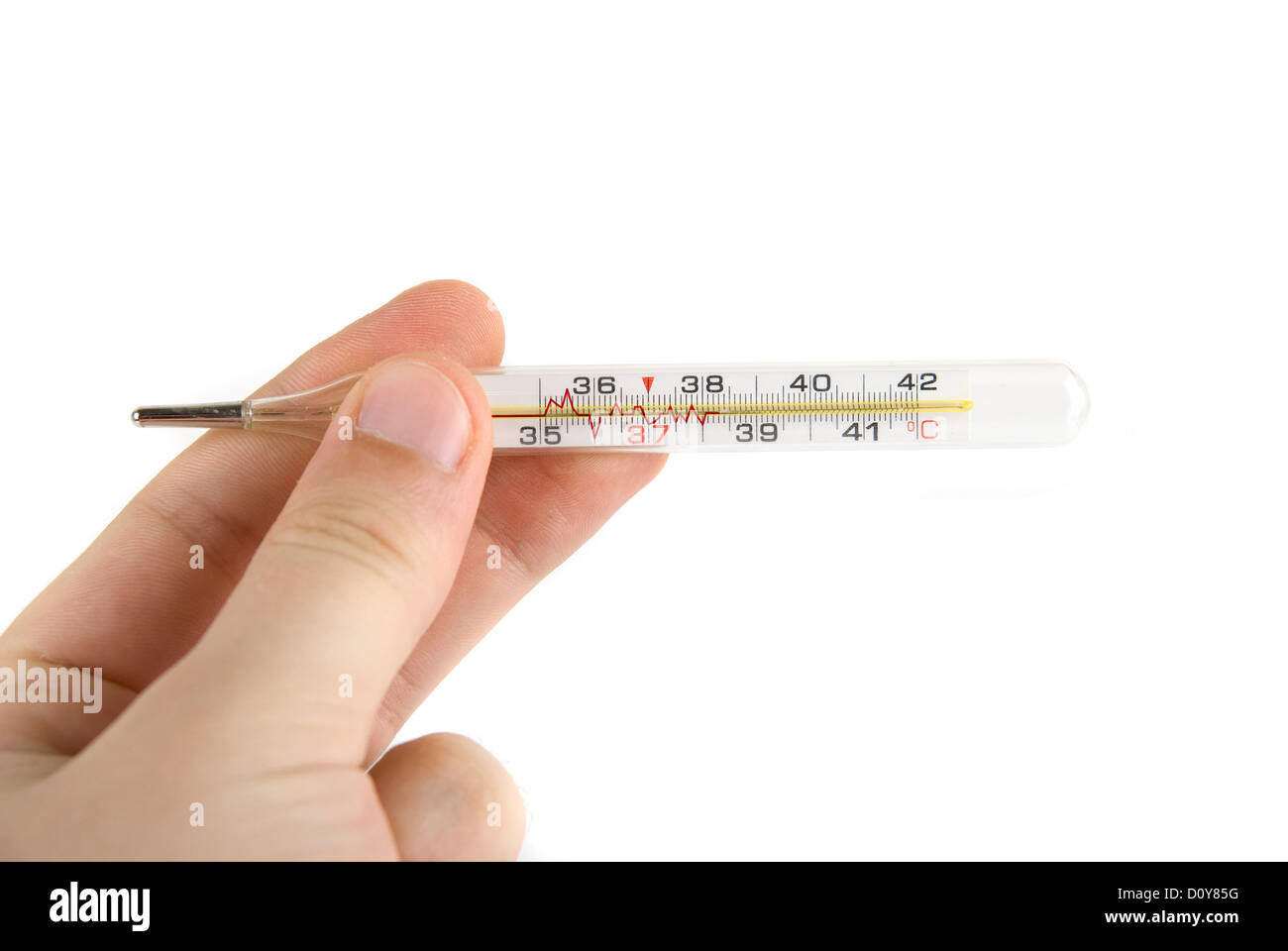 Hand temperature scale over red hi-res stock photography and images - Alamy