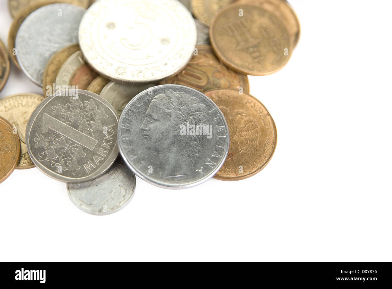 Close up of Different Coins Stock Photo - Alamy