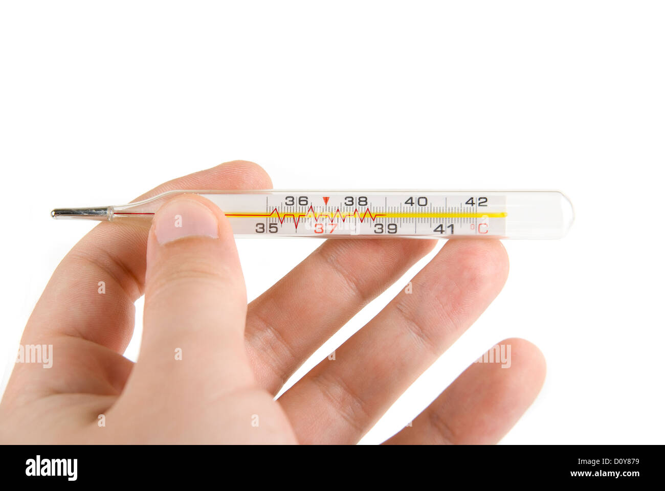 Hand temperature scale over red hi-res stock photography and images - Alamy