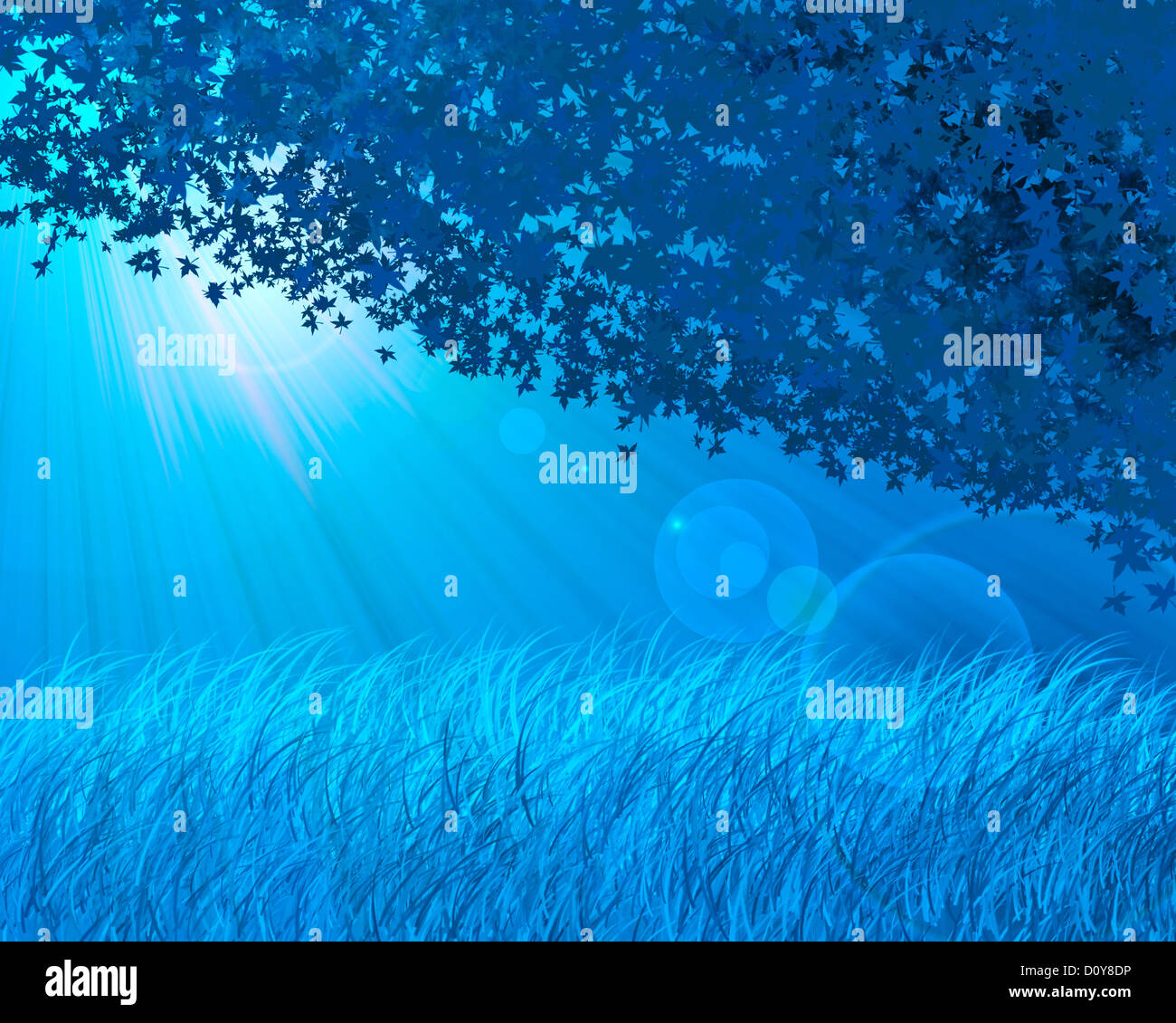Abstract blue forest background Stock Photo - Alamy