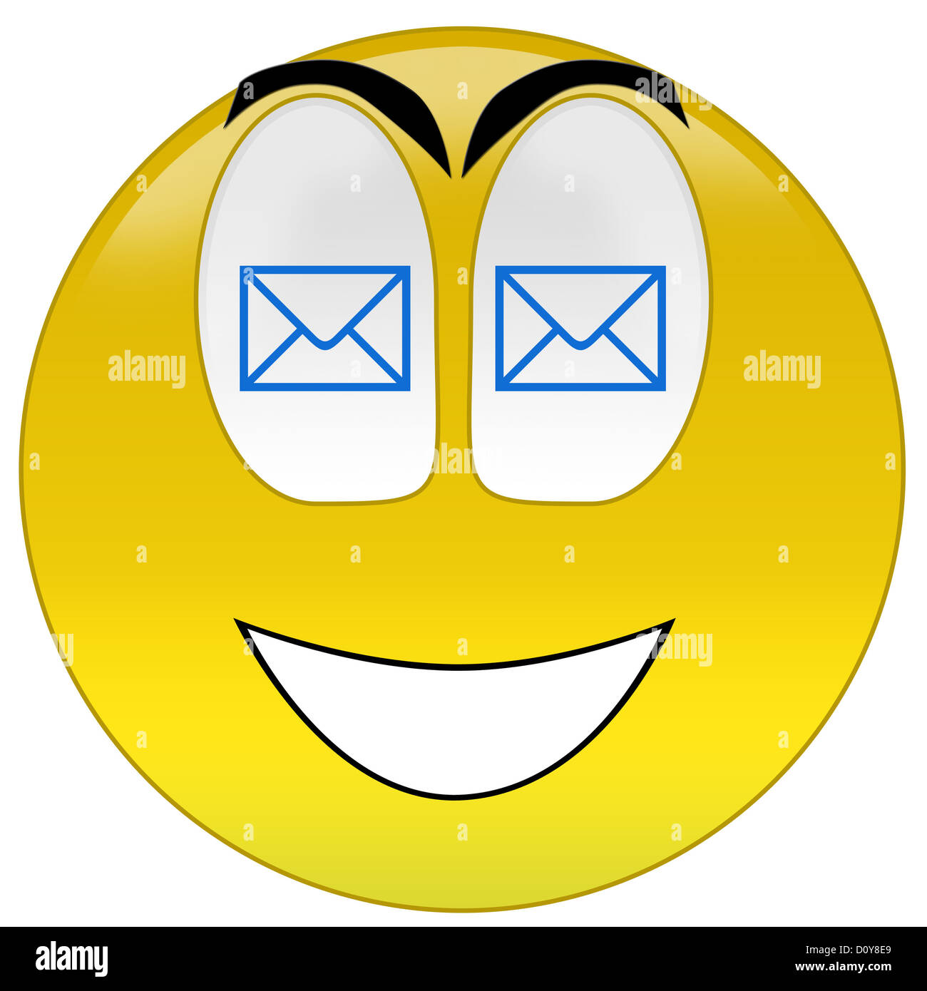 Happy smiley with letter signs at eyes Stock Photo - Alamy