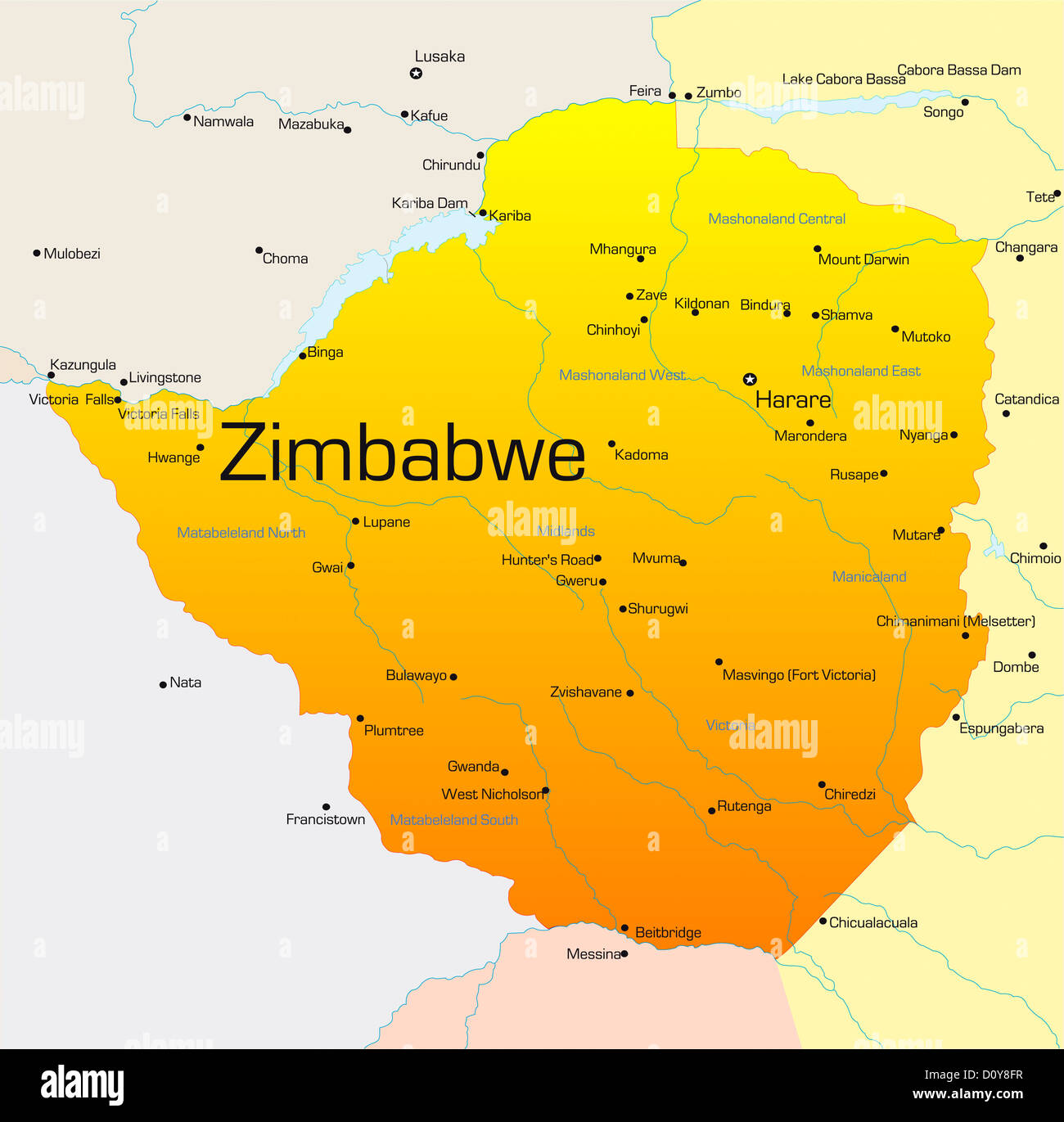 zimbabwe location on world map