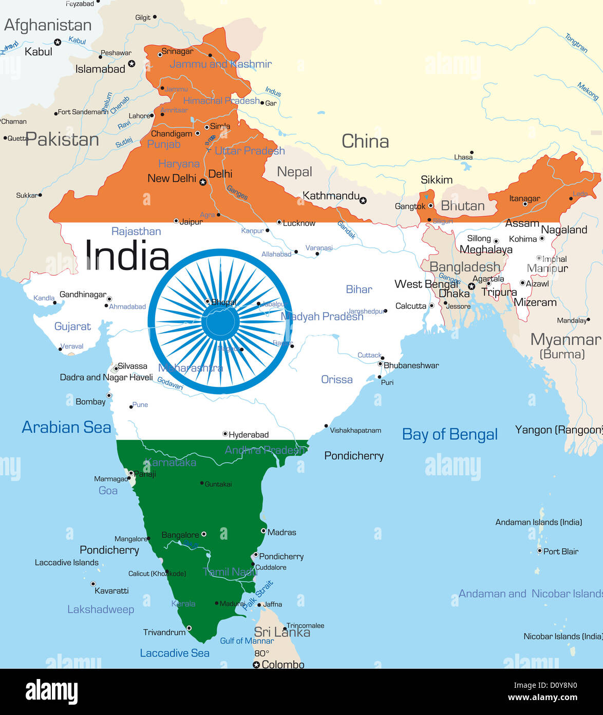 India and pakistan flag map hi-res stock photography and images - Alamy