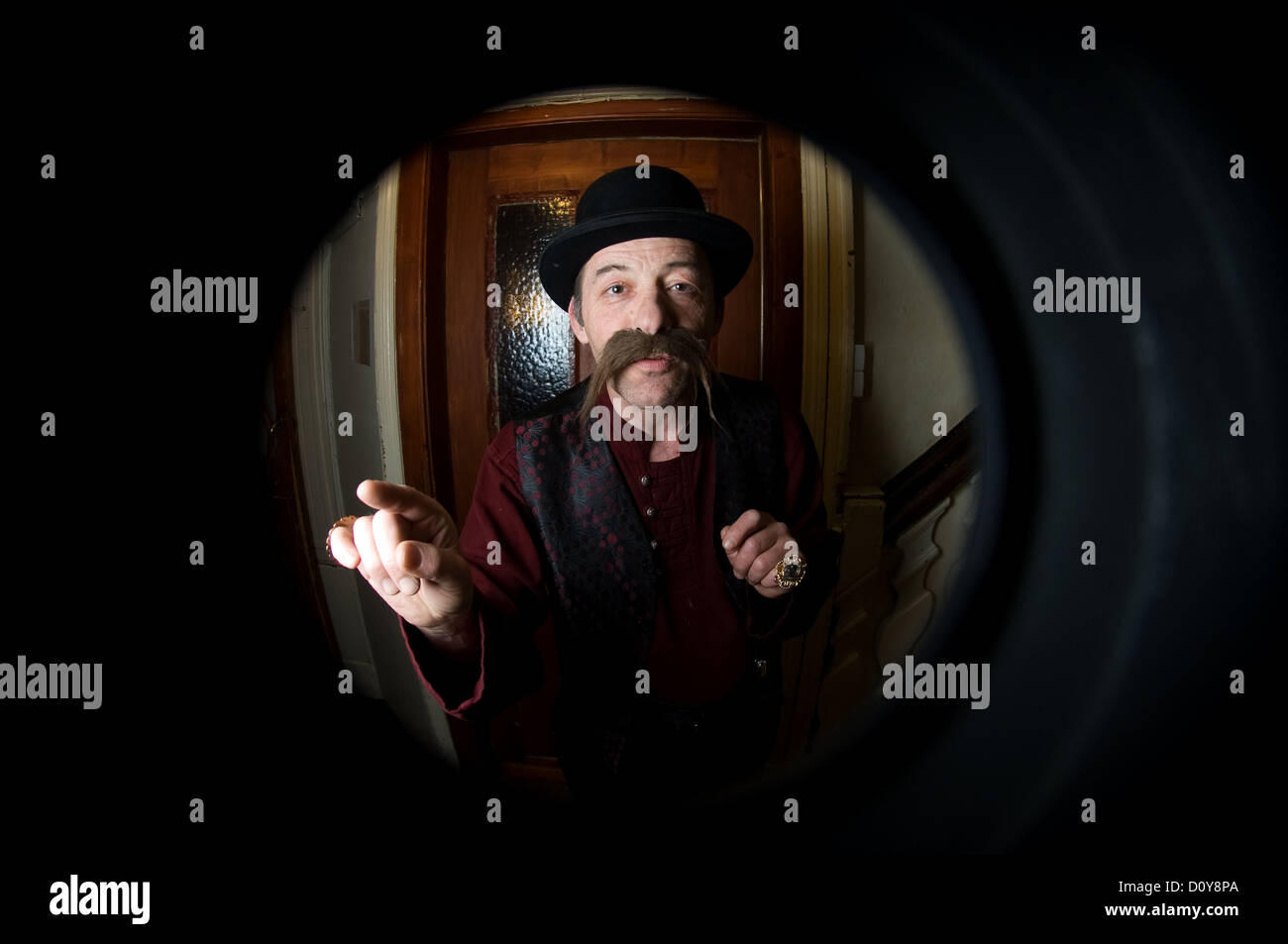 Freiburg, Germany, a shrewd man rings the doorbell at your doorstep ...