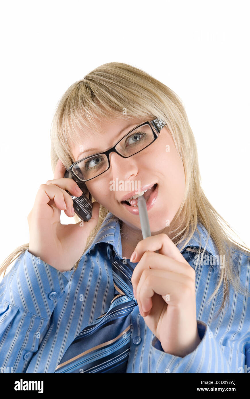 Speaking on phone Stock Photo - Alamy