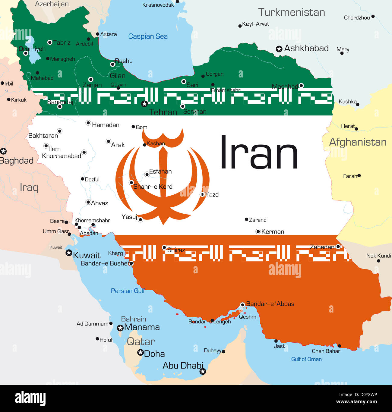 Map flag kuwait national borders hi-res stock photography and images ...