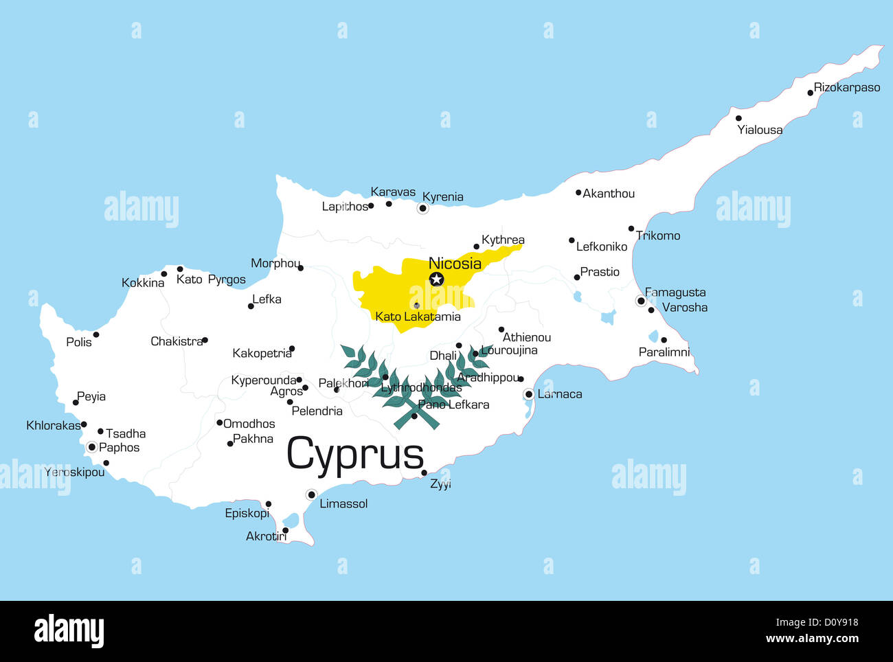 Map of south nicosia hi-res stock photography and images - Alamy