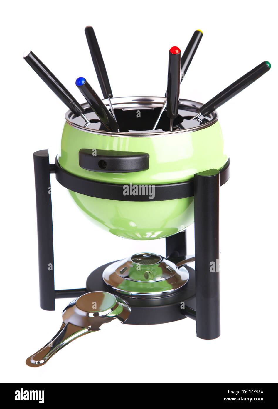 Fondue set isolated on a white background Stock Photo - Alamy