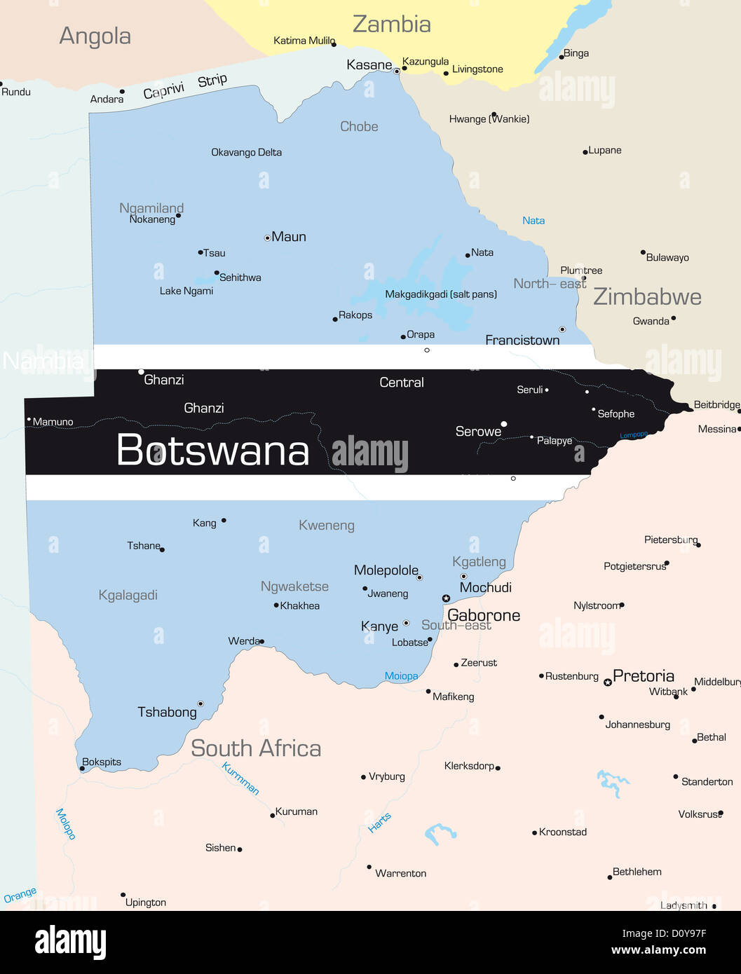 Botswana South Africa Border Map High Resolution Stock Photography and ...