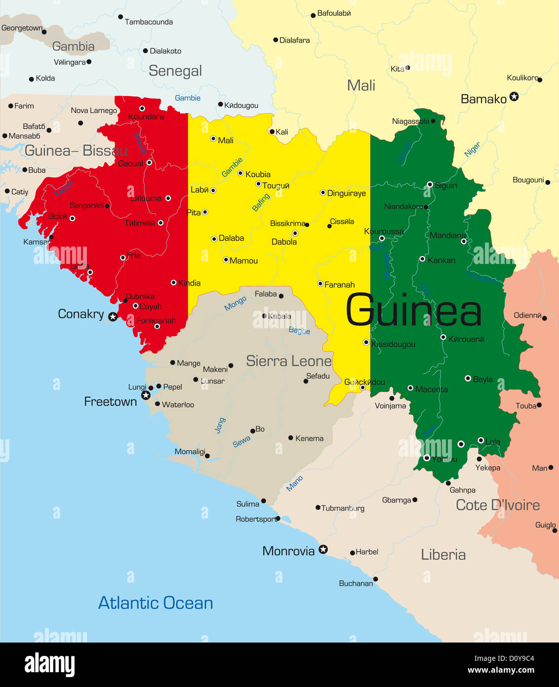 Guinea africa map conakry hi-res stock photography and images - Alamy