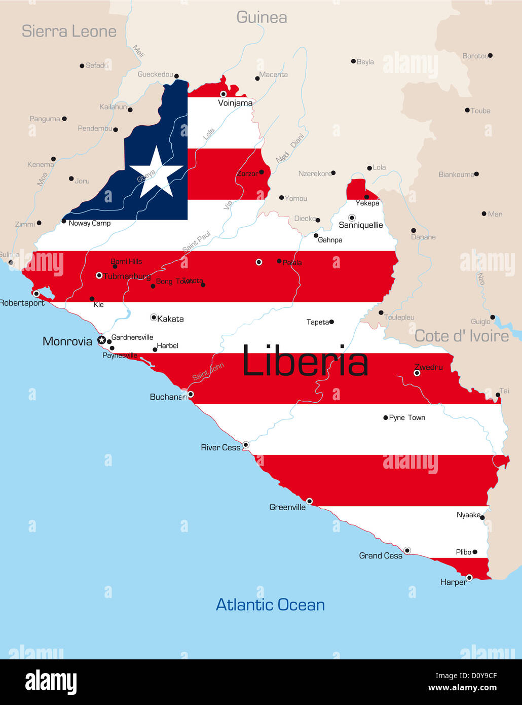 Western sierra leone map hi-res stock photography and images - Alamy