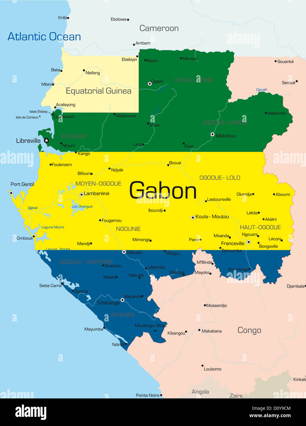 Gabon africa map emblem hi-res stock photography and images - Alamy