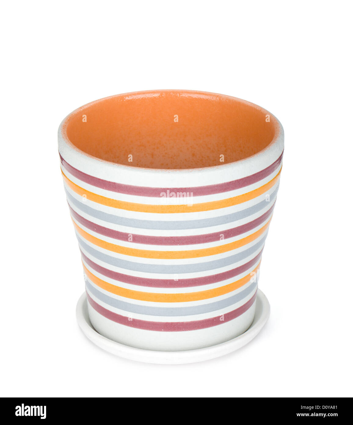 Empty flower pot. Isolated on white background Stock Photo - Alamy