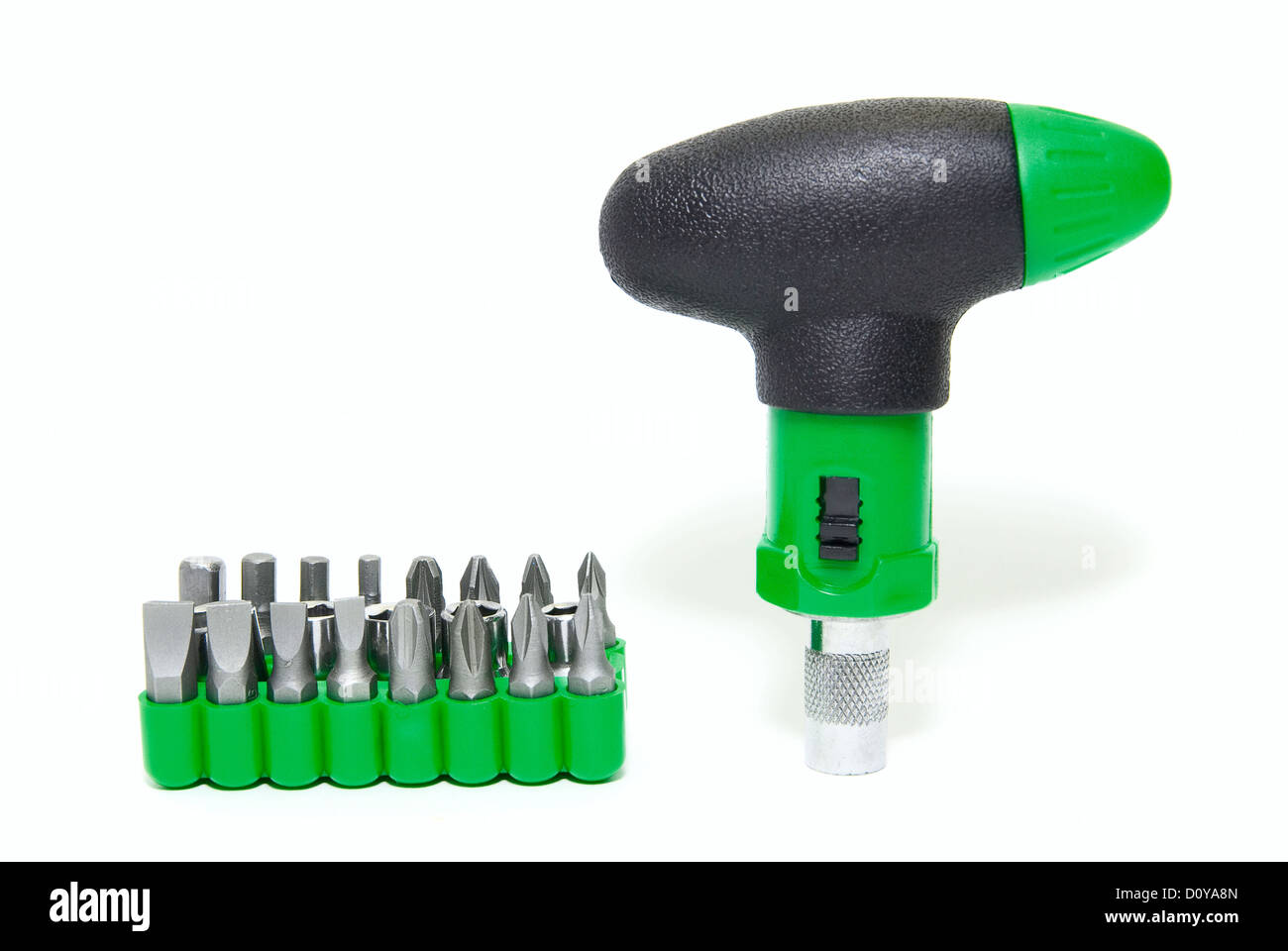 Green screwdriver set Stock Photo - Alamy