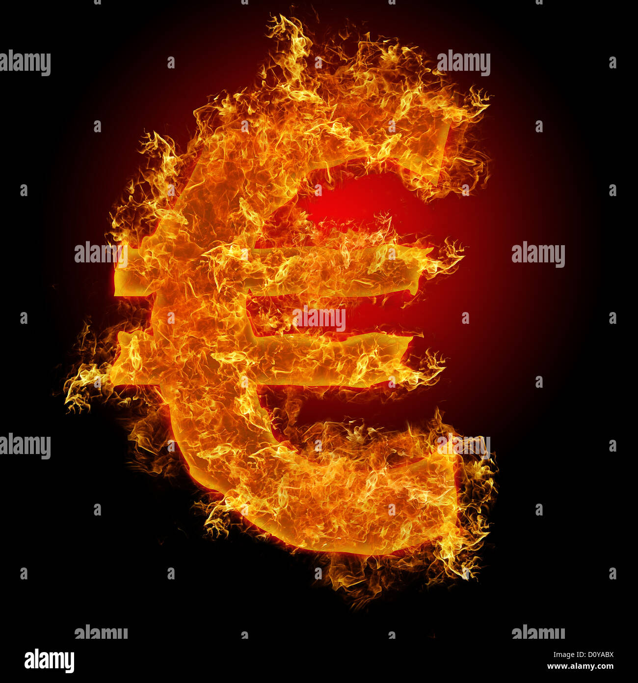 Fire euro sign Stock Photo - Alamy