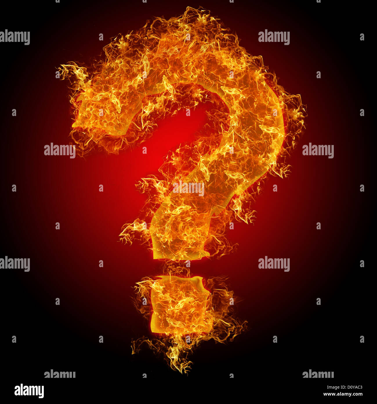 Fire sign query mark Stock Photo - Alamy