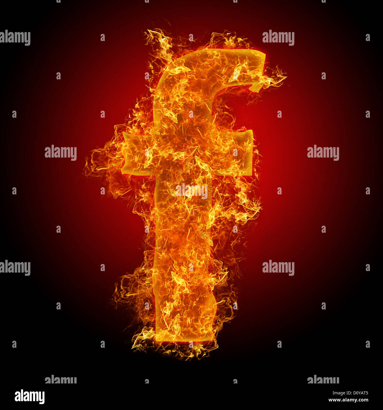 Fire small letter F Stock Photo - Alamy