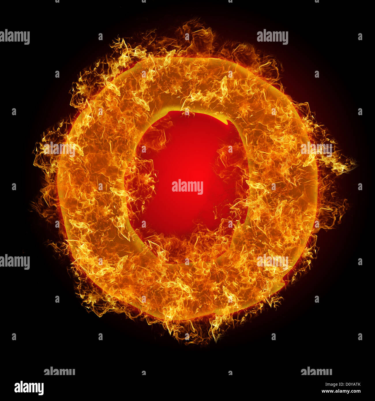 Fire small letter O Stock Photo - Alamy