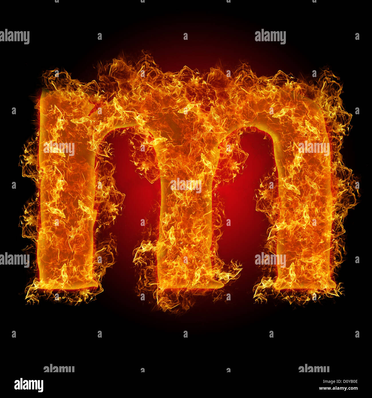 Fire small letter M Stock Photo - Alamy