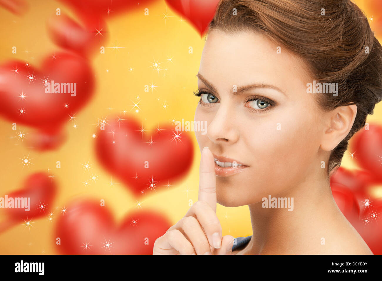 finger on lips Stock Photo - Alamy