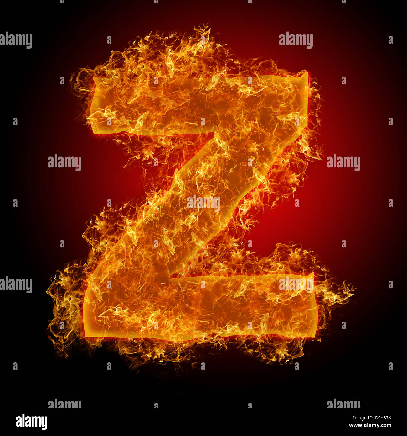 Fire small letter Z Stock Photo - Alamy