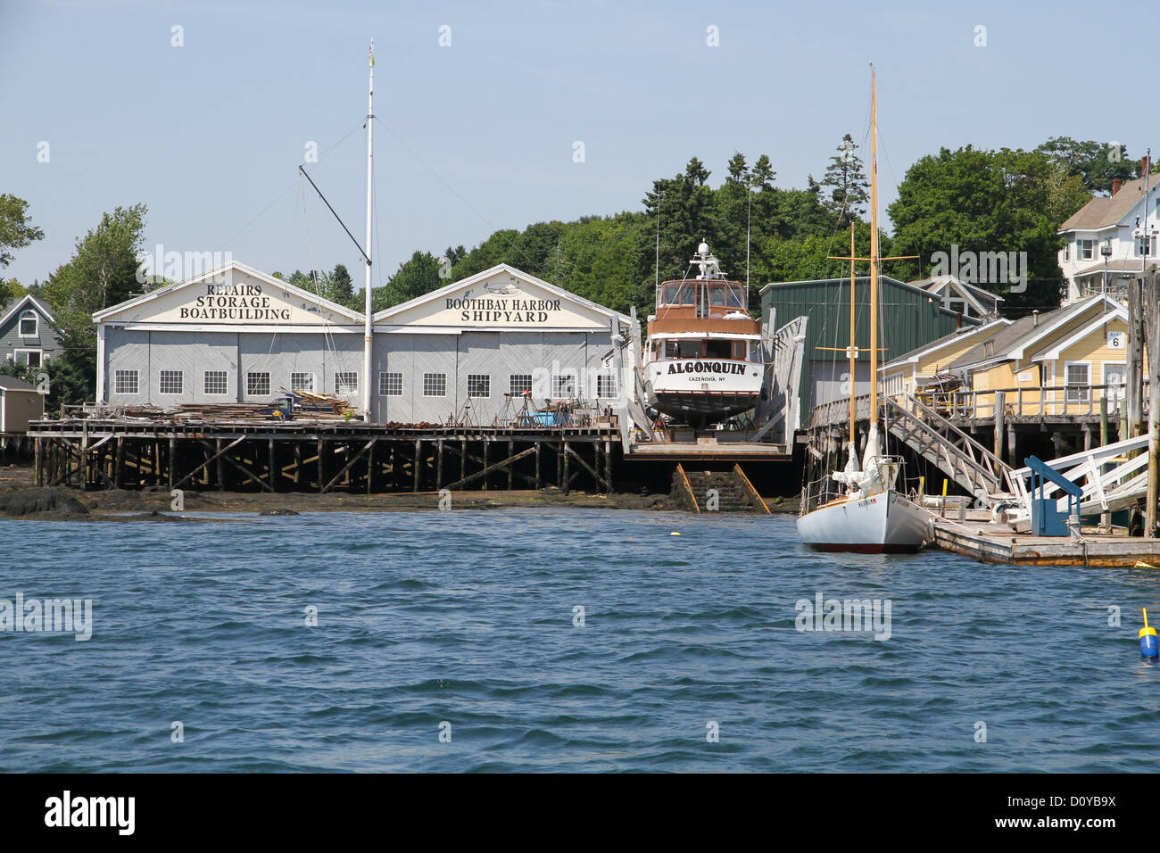 Boothbay Harbor Shipyard Stock Photo - Alamy