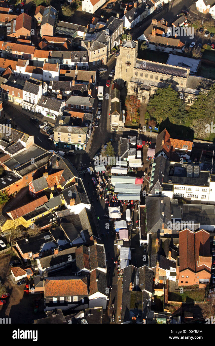 aerial view of Diss market town centre, Norfolk Stock Photo - Alamy