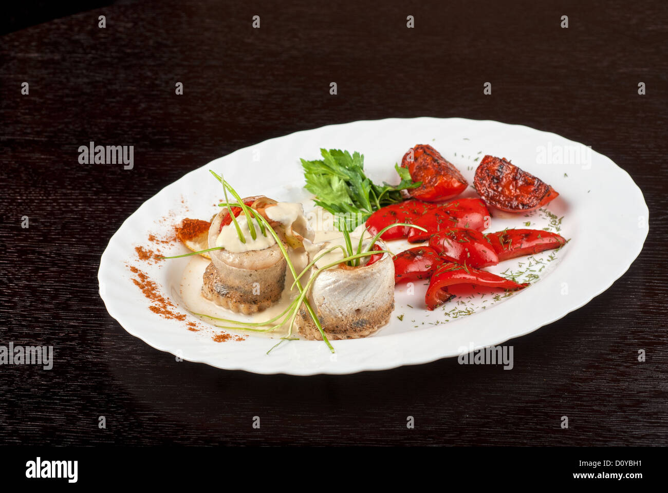 Fish fishing food plate rainbow table trout hi-res stock photography ...