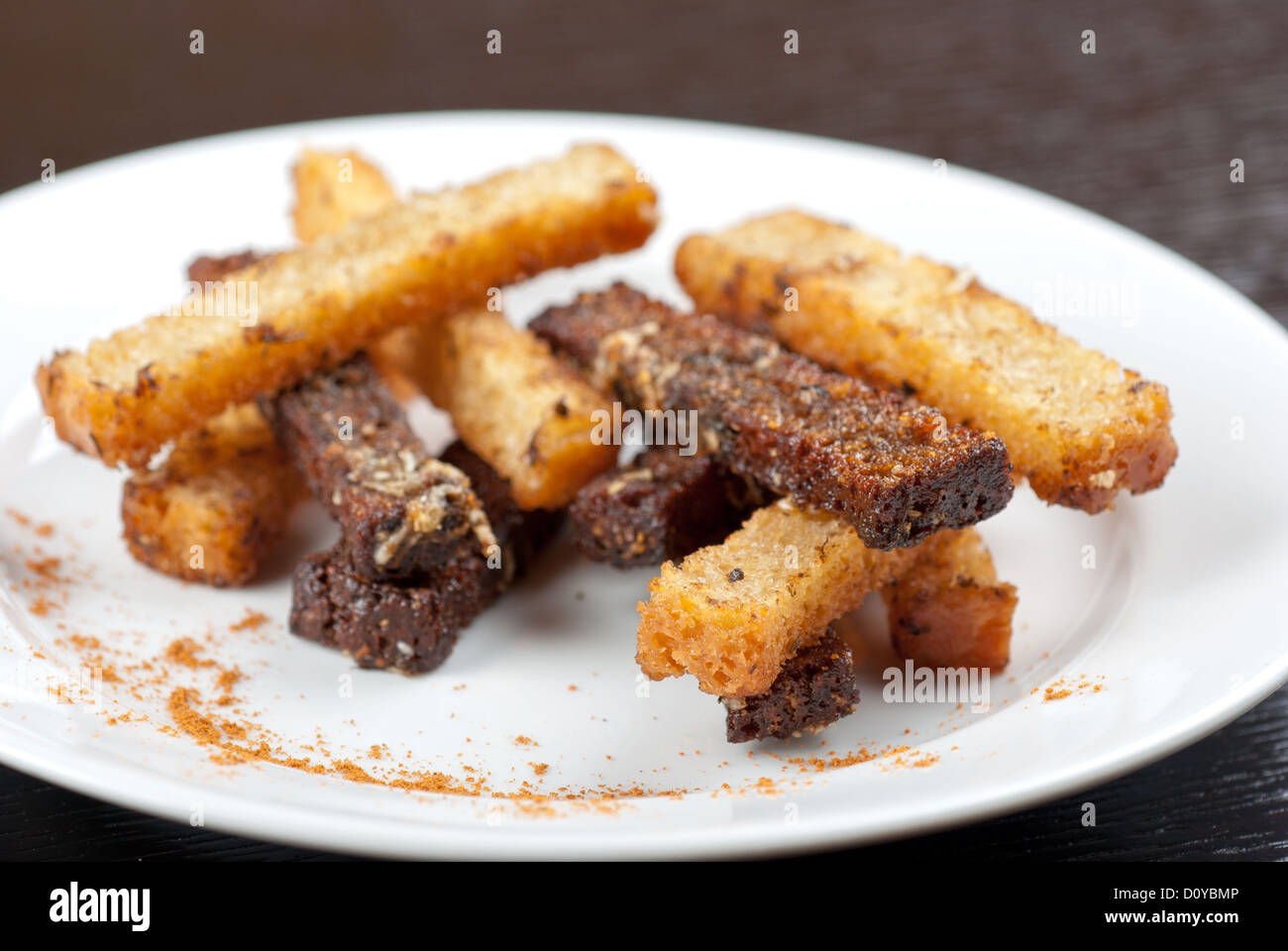 Rusk with garlic Stock Photo - Alamy