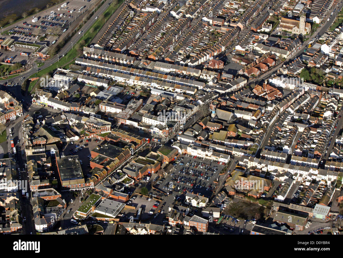aerial view of Exmouth town centre, Devon Stock Photo - Alamy