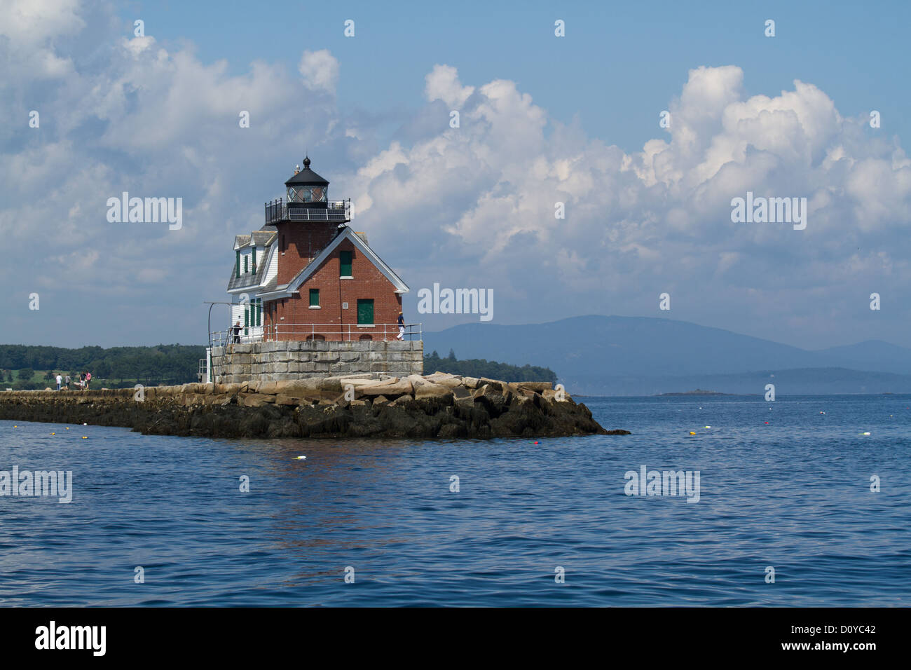 Rockland Harbor Breakwater Lighthouse Stock Photo - Alamy