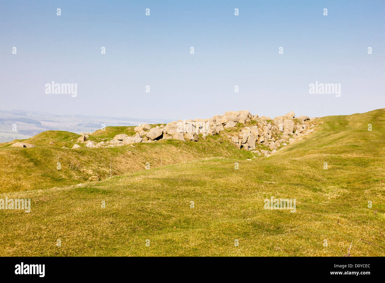 Hadrian's wall near Heaven fields, Northumbria, UK Stock Photo - Alamy