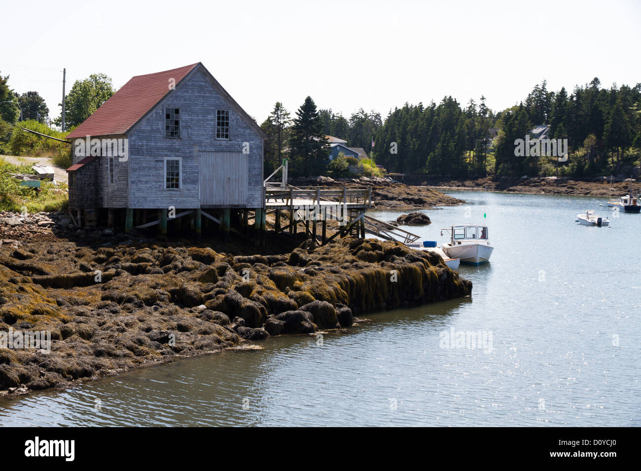 Cozy Harbor on the Sheepscot Stock Photo - Alamy