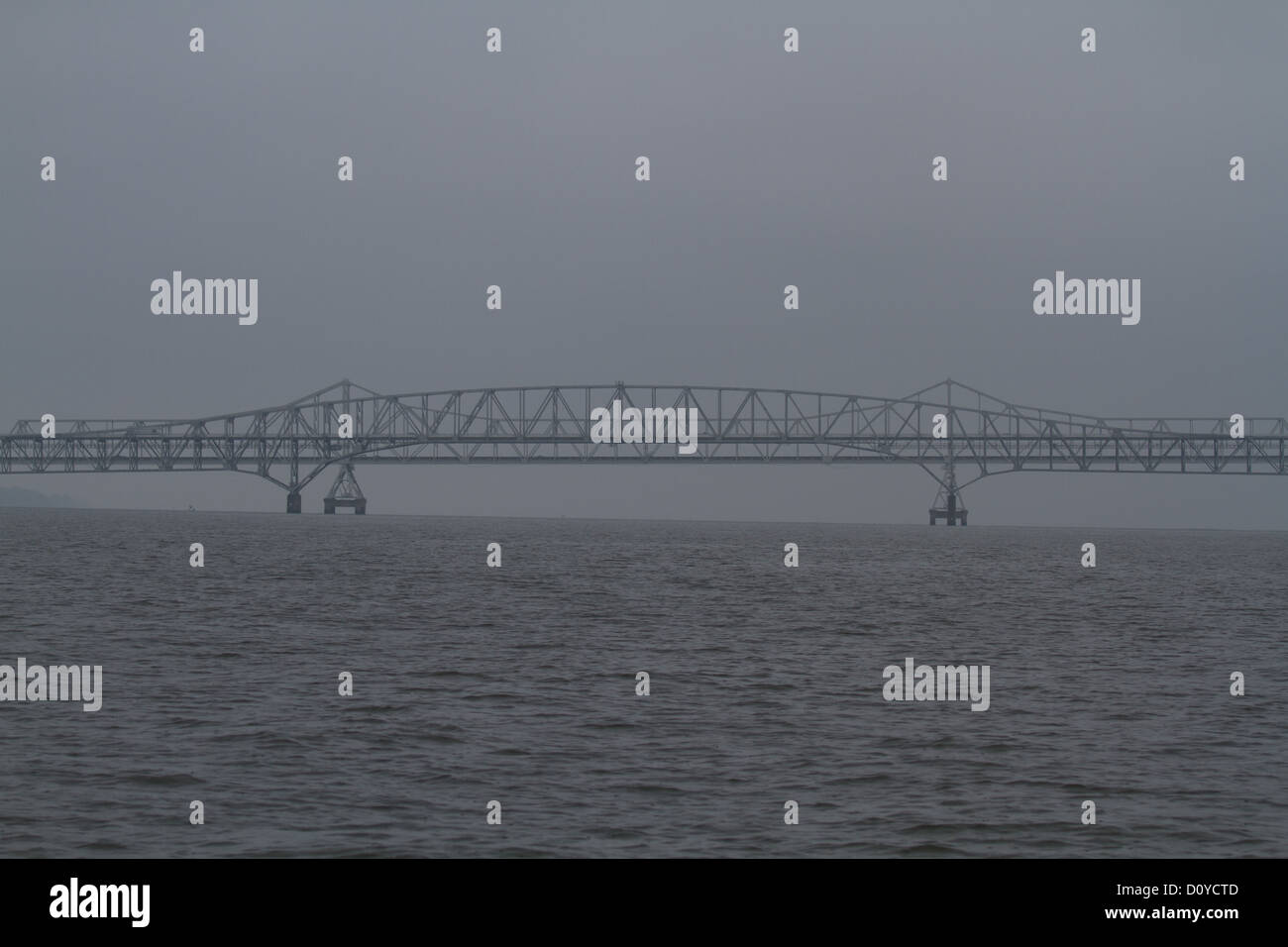 Bridge in the Mist Stock Photo - Alamy