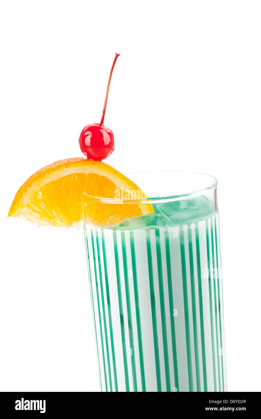 Cocktail collection: Blue milk. Isolated on white background Stock ...