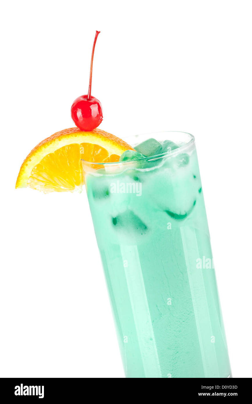 Cocktail collection: Blue milk. Isolated on white background Stock ...