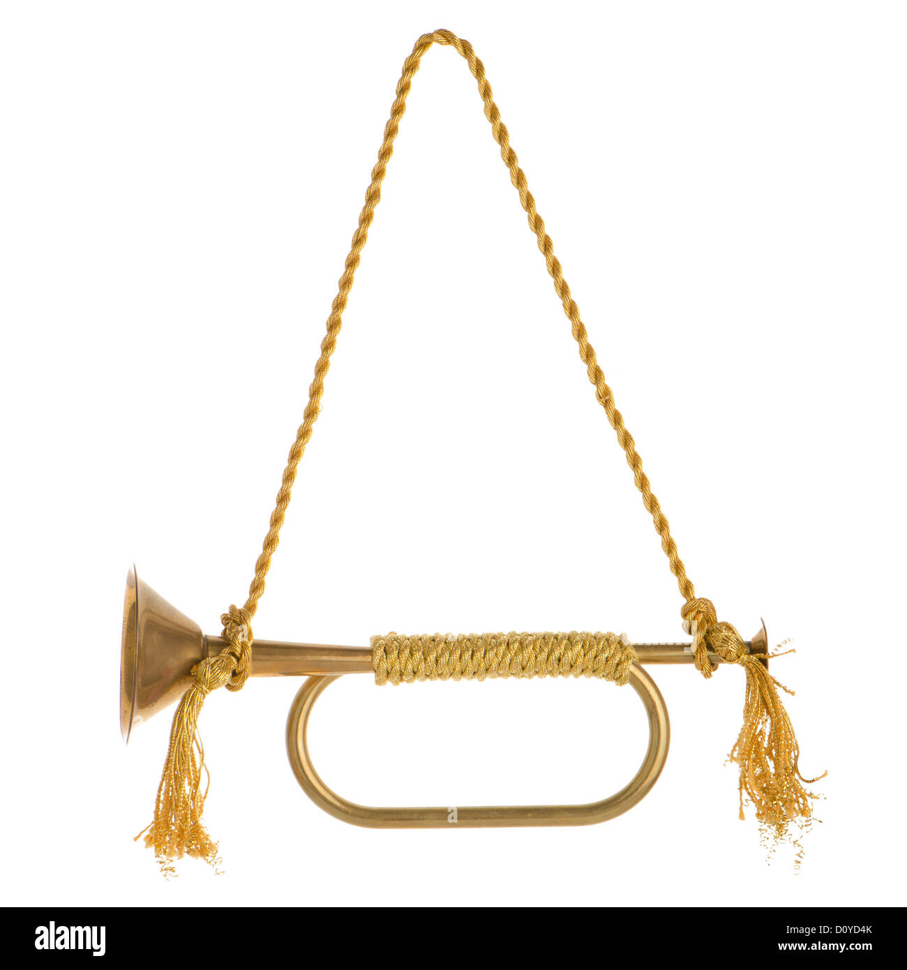 Antique Bugle isolated on white background Stock Photo - Alamy