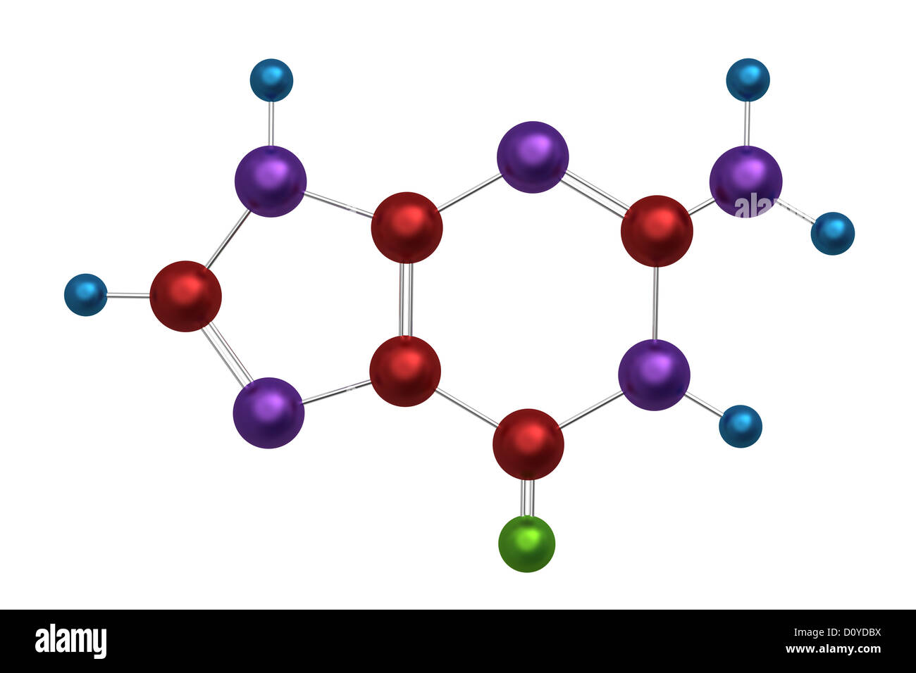 Molecule of guanine, key component in the formation of stable DNA and ...