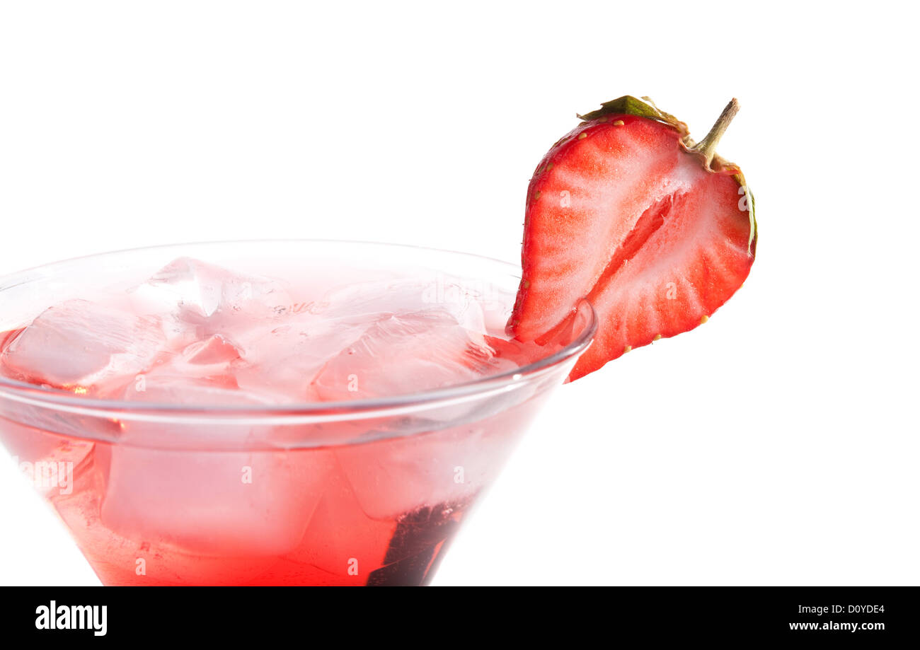 Strawberry alcohol cocktail isolated on white background Stock Photo ...