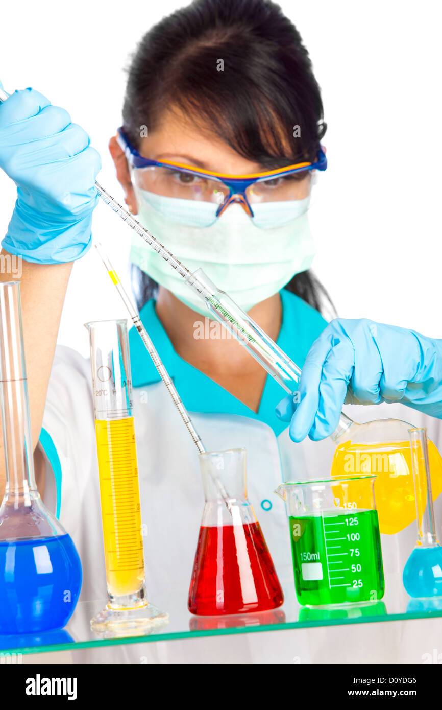 scientist in laboratory with test tubes Stock Photo - Alamy
