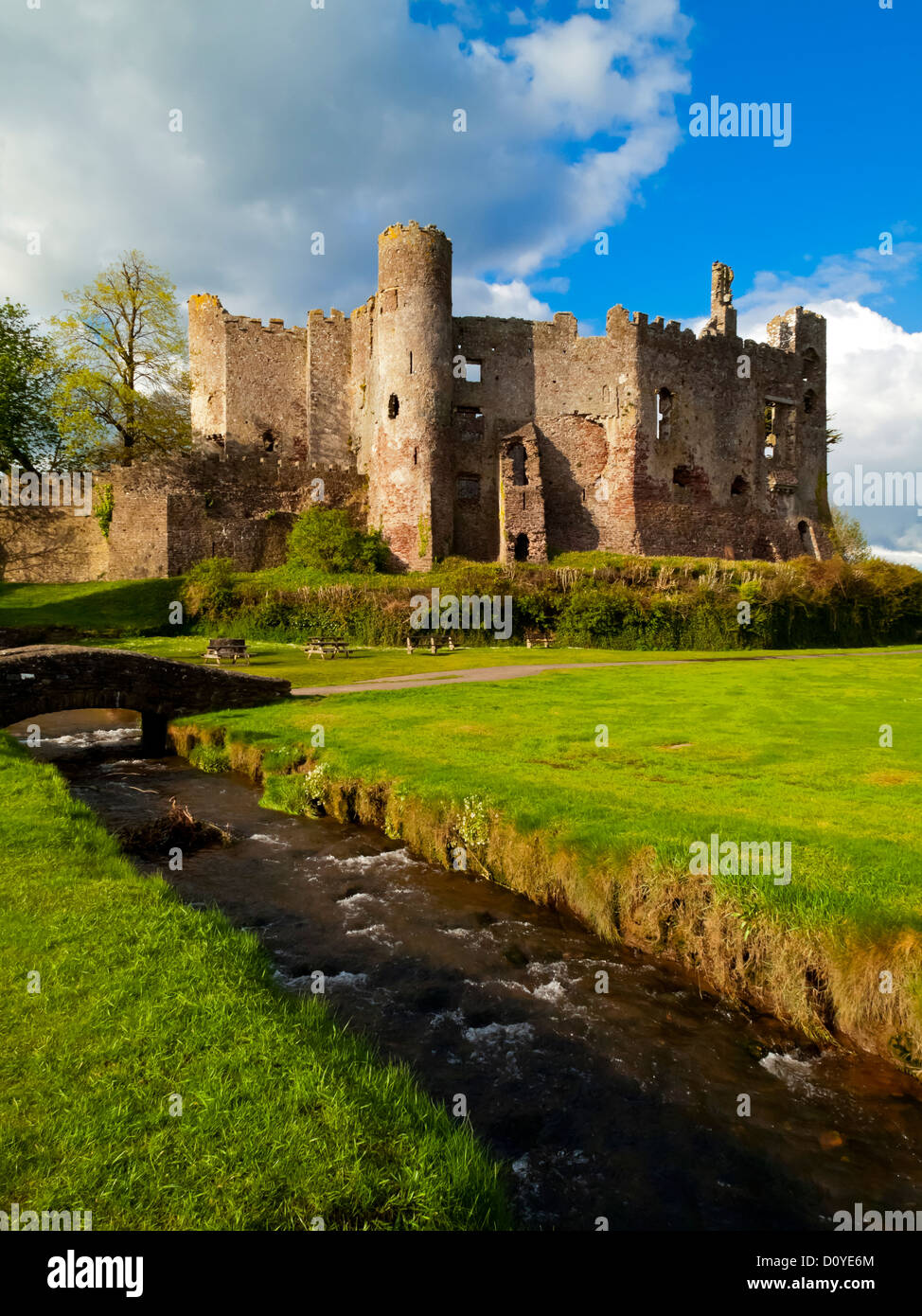 Laugharne Castle a medieval ruin in South Carmarthenshire South Wales ...