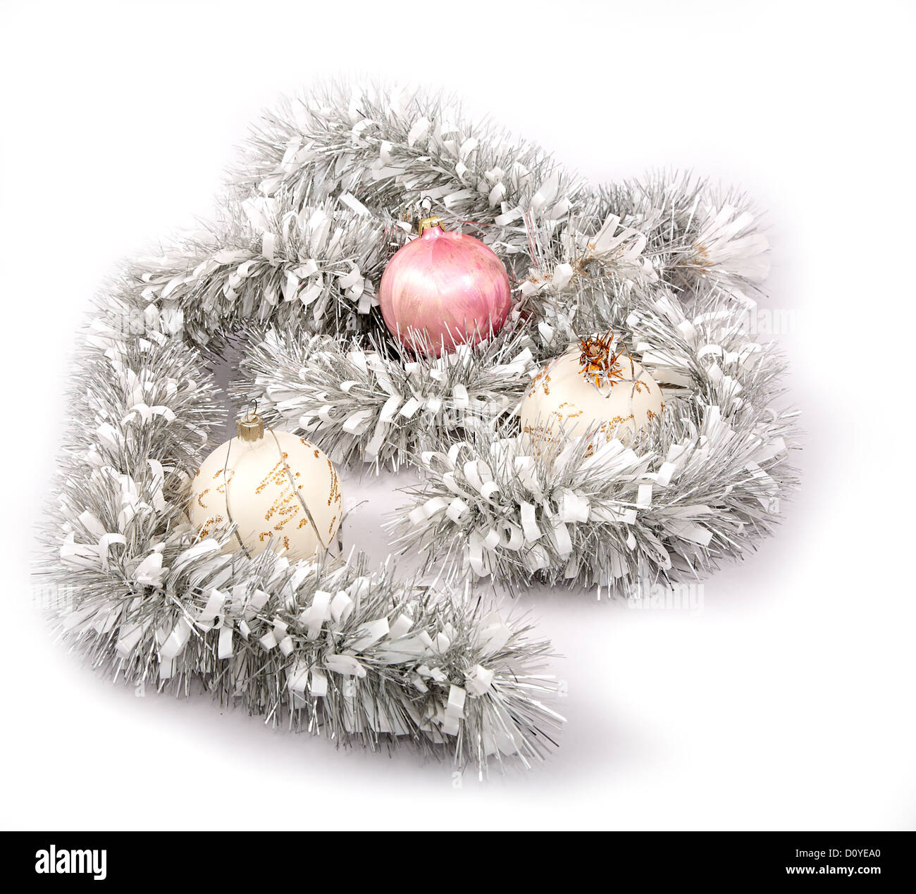 Christmas tree garland balls close Cut Out Stock Images & Pictures - Alamy